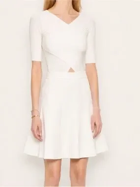 Club Monaco | Dresses | Club Monaco White Ribbed Fitandflare Mini Dress ...